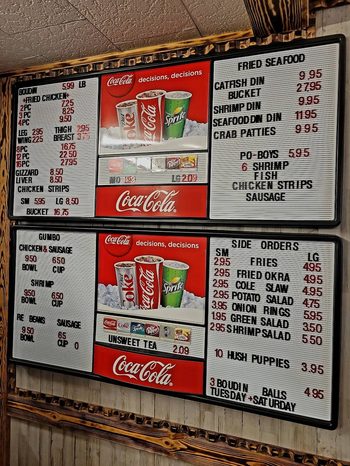 Menu at Boudin King Restaurant, Jennings