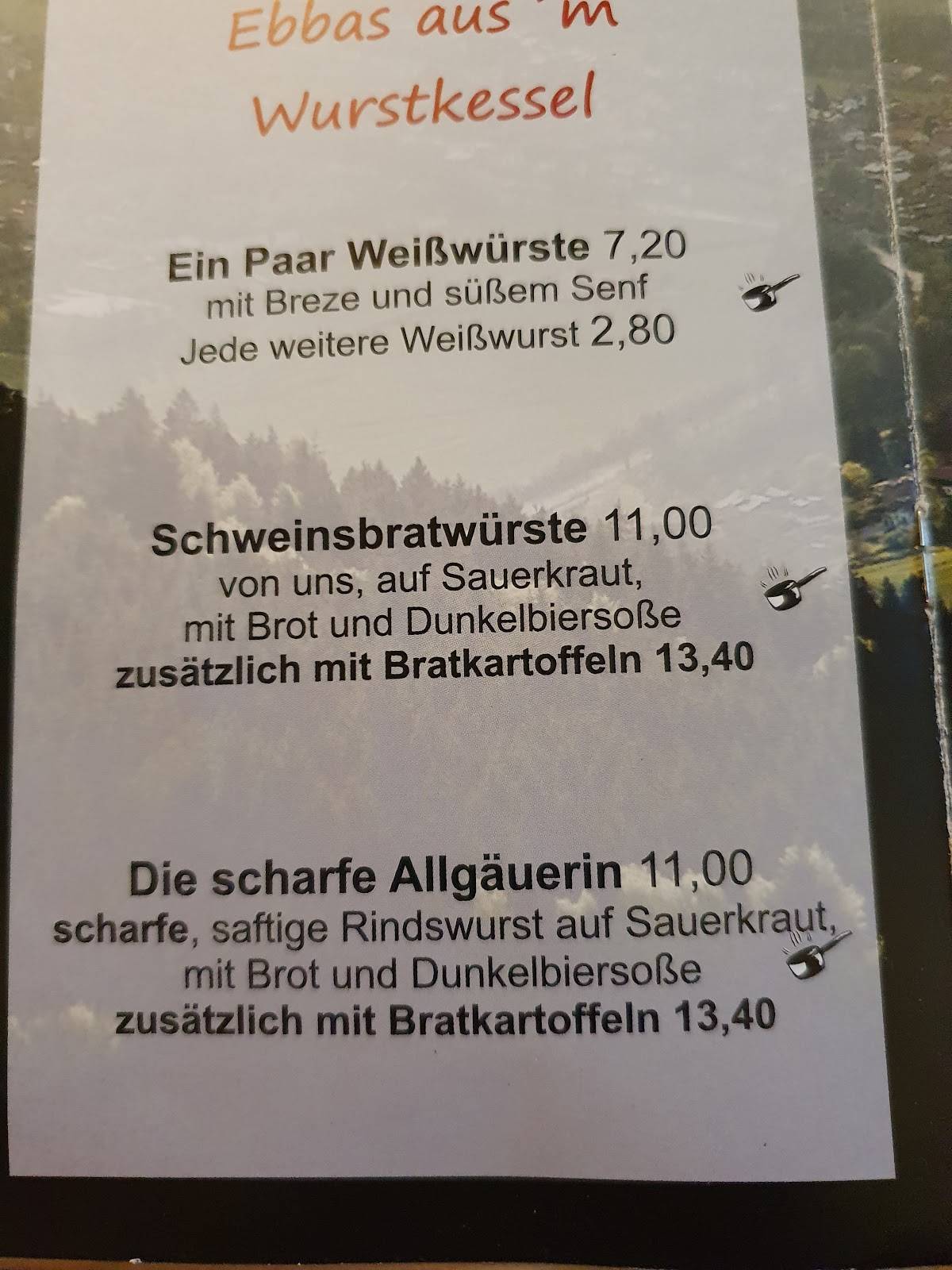 Speisekarte von Braugasthof Falkenstein restaurant, Pfronten