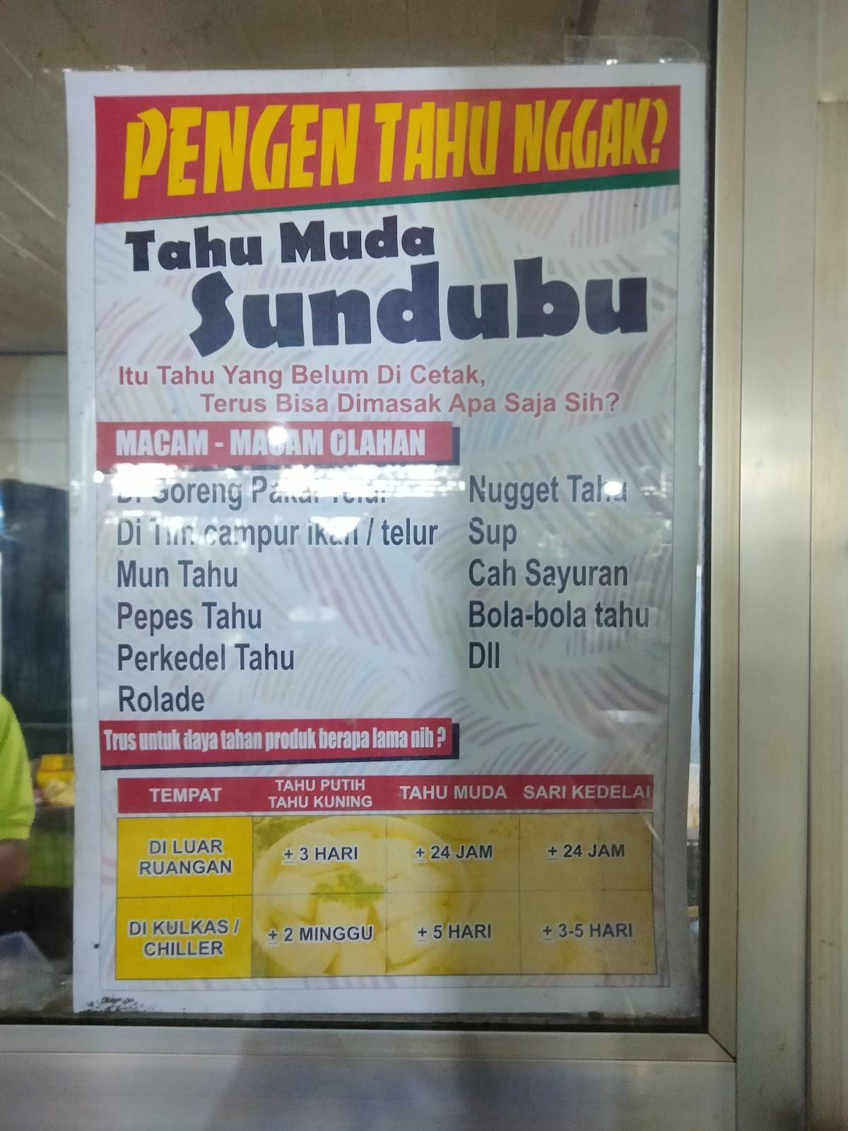 Menu at Bukit Alam restaurant, Bandungan