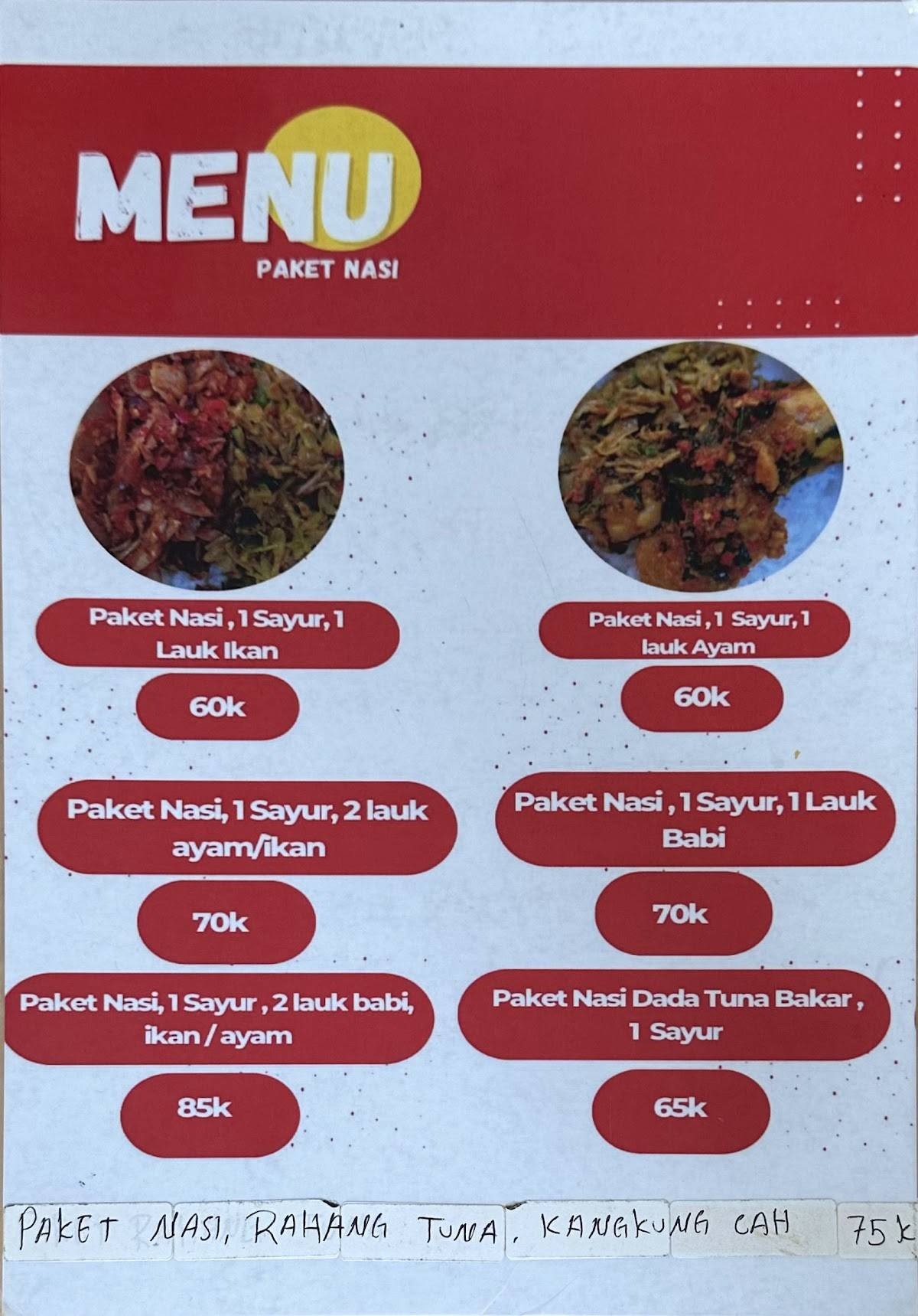 Carta del restaurante Bumbu Blanga Makanan Khas Manado, Curug Sangereng
