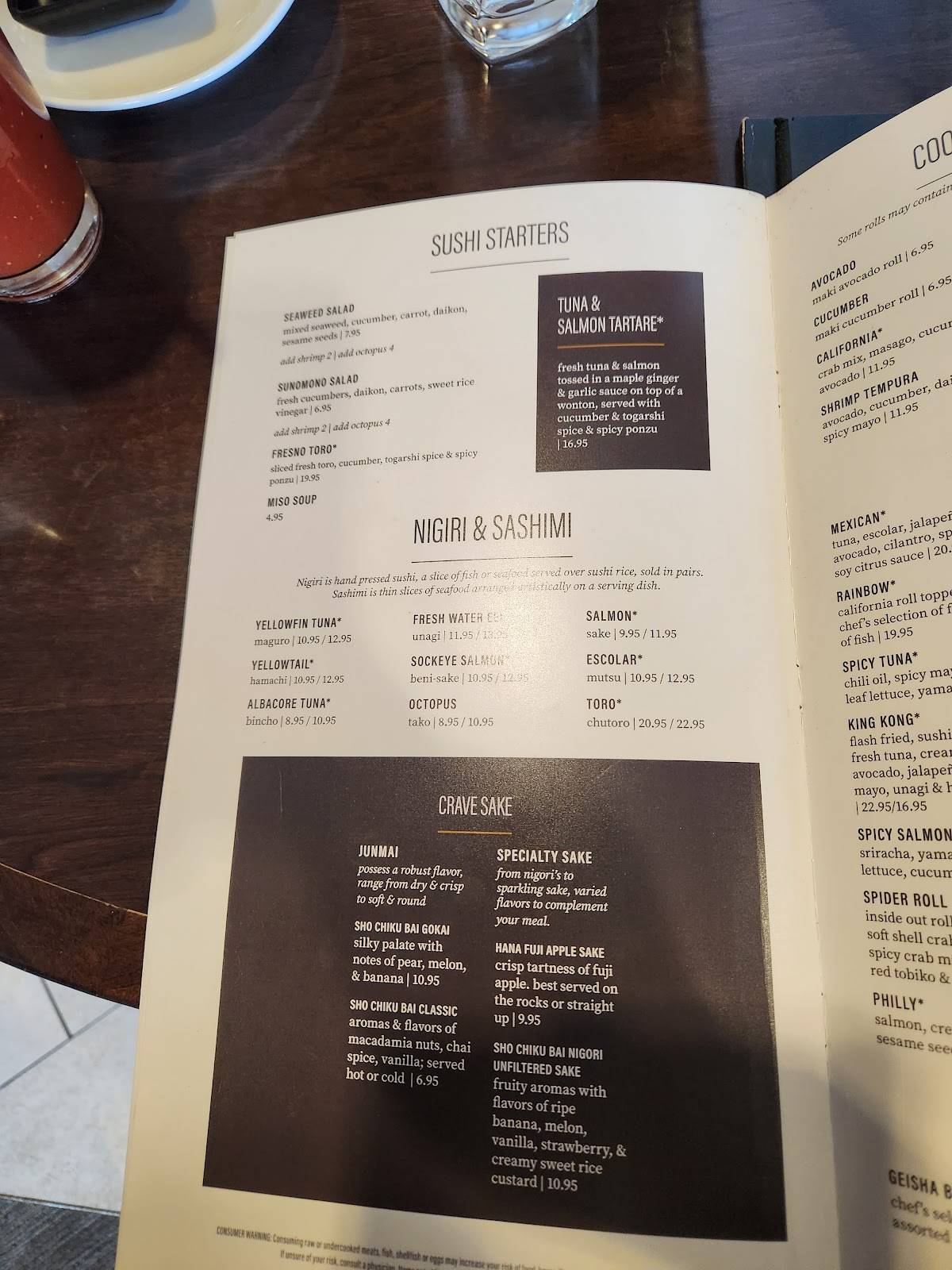 Menu at CRAVE American Kitchen & Sushi Bar (Hilton Garden Inn - Sioux ...