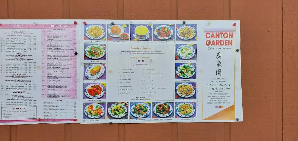 Menu at Canton Garden Restaurant, Park Hills