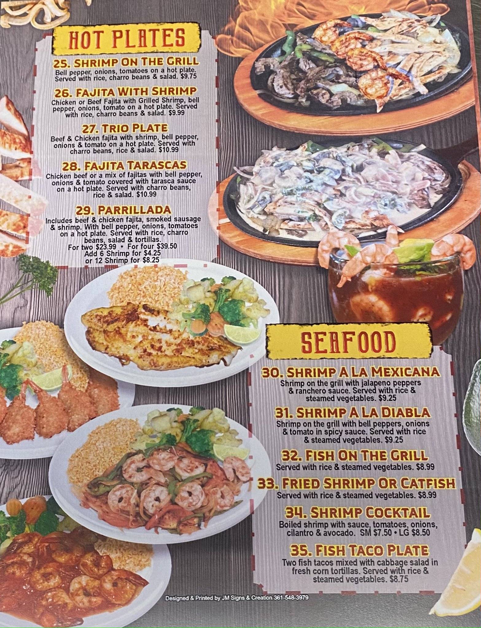 Menu at Caporal Restaurant, Corpus Christi, Greenwood Dr