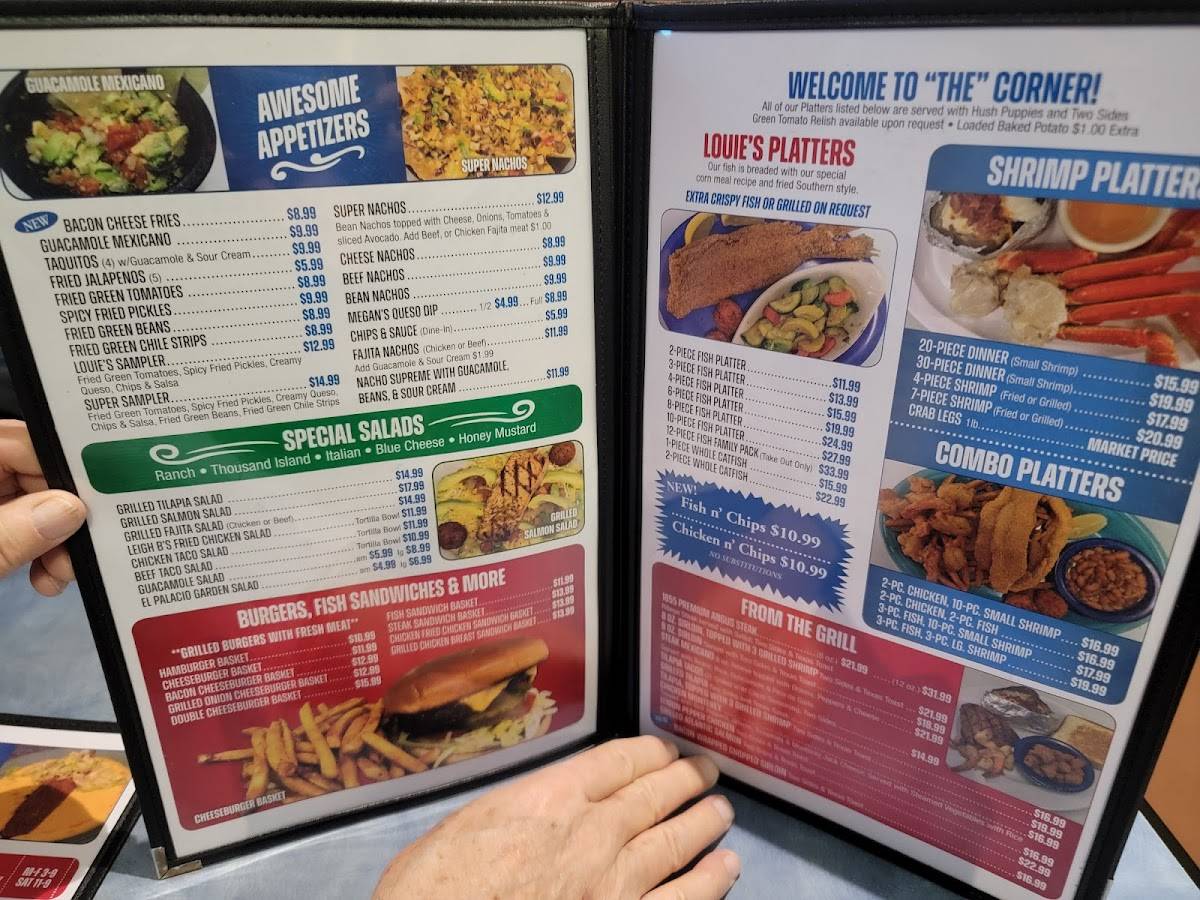 Menu at Catfish Corner restaurant, Ardmore