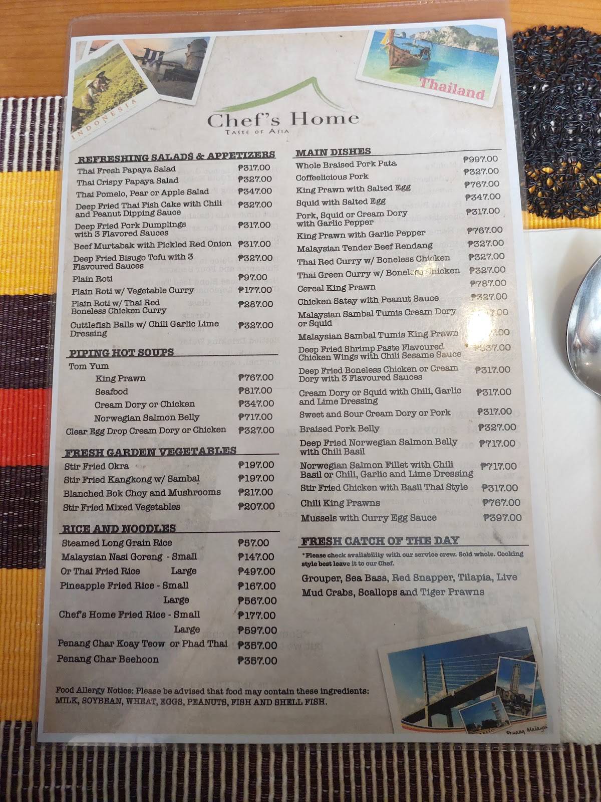 Menu at Chef's Home Baguio City restaurant, Baguio, No. 88 Unit C