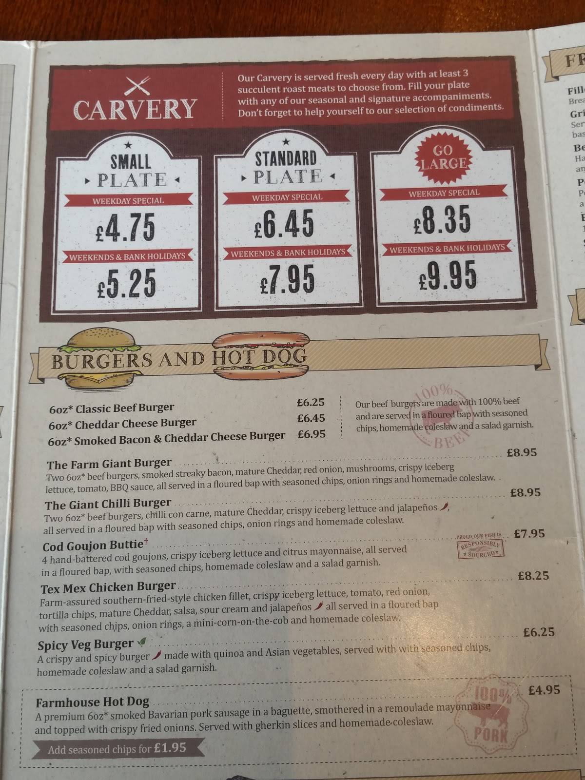 Menu at Cherry Tree Farm - Farmhouse Inns pub & bar, Derby