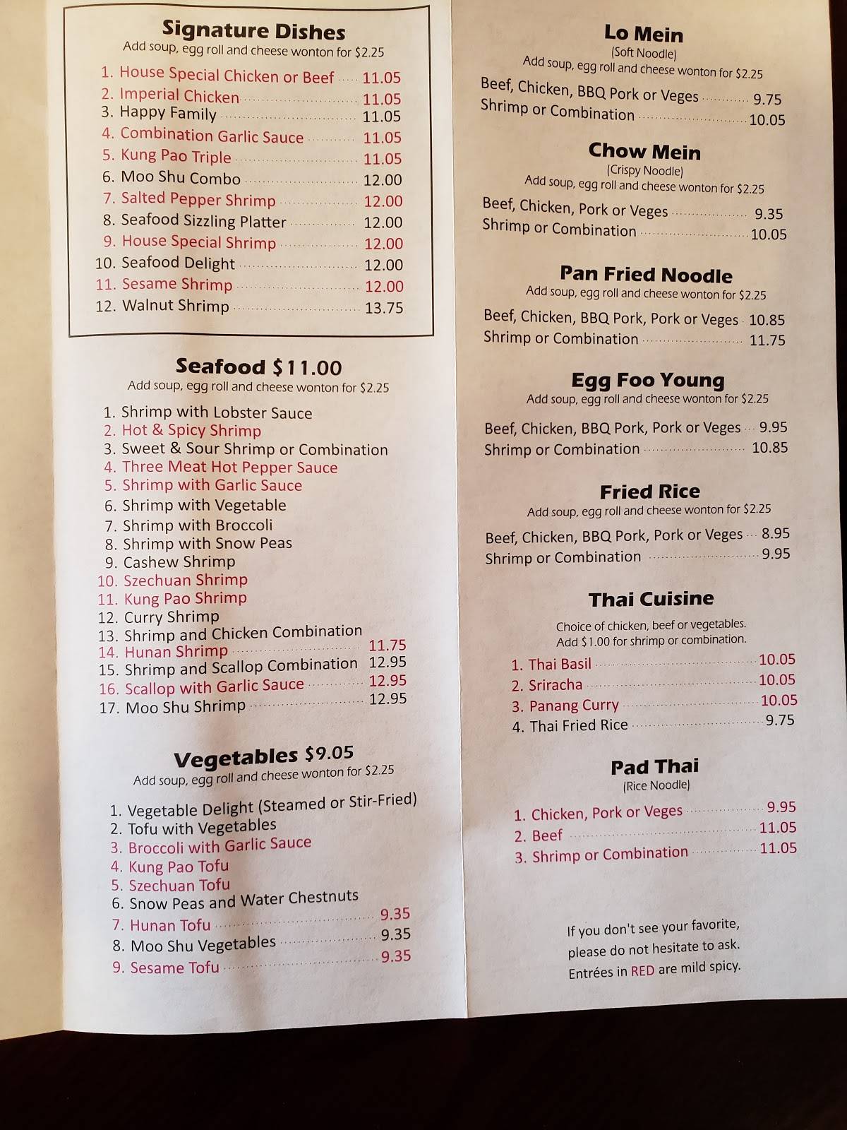 Menu at China Recipe restaurant, Peyton, McLaughlin Rd