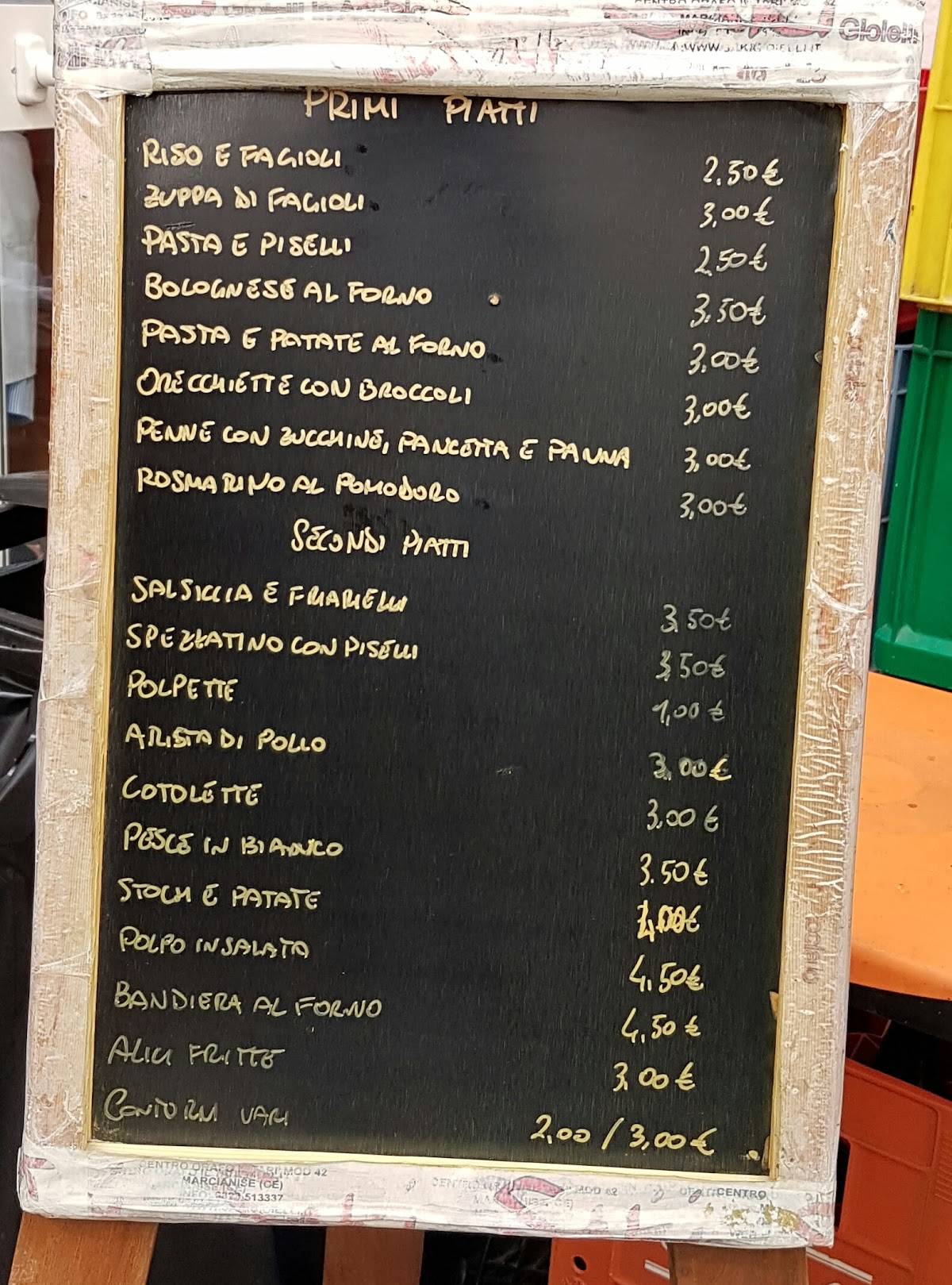 Menu at Cibi Cotti restaurant, Naples