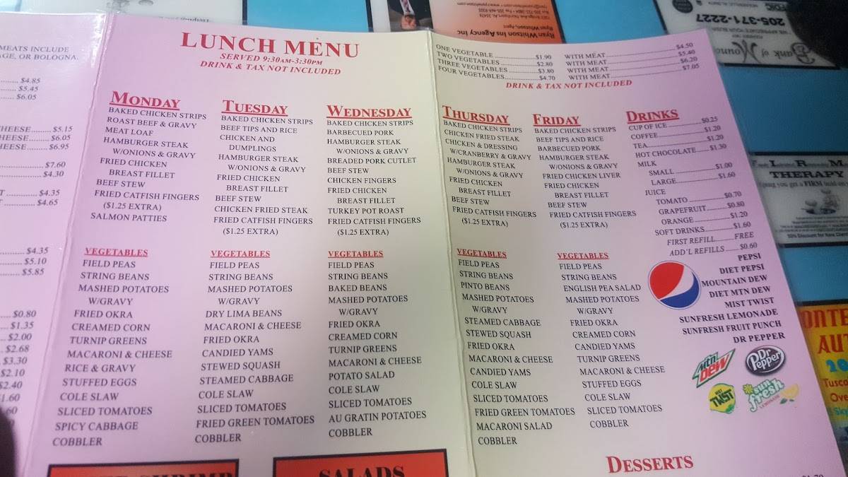 Menu at City Cafe, Northport