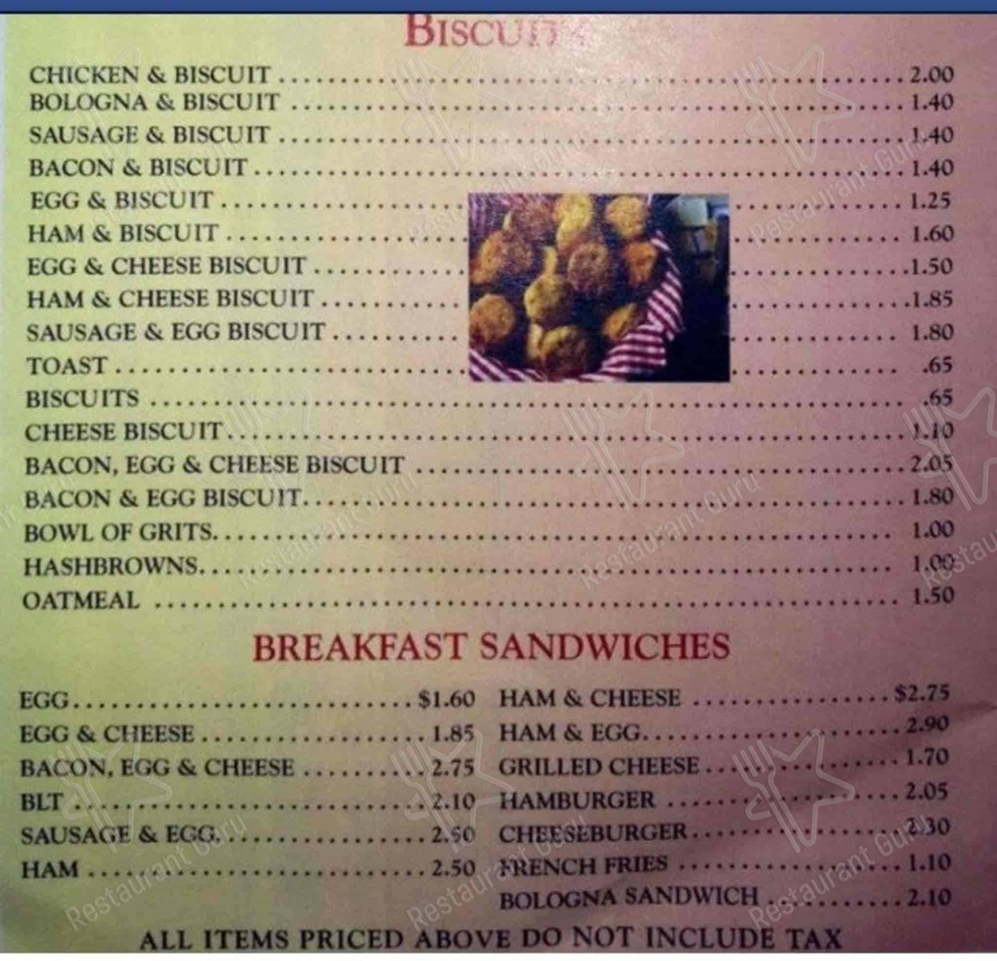 Menu at City Cafe, Northport