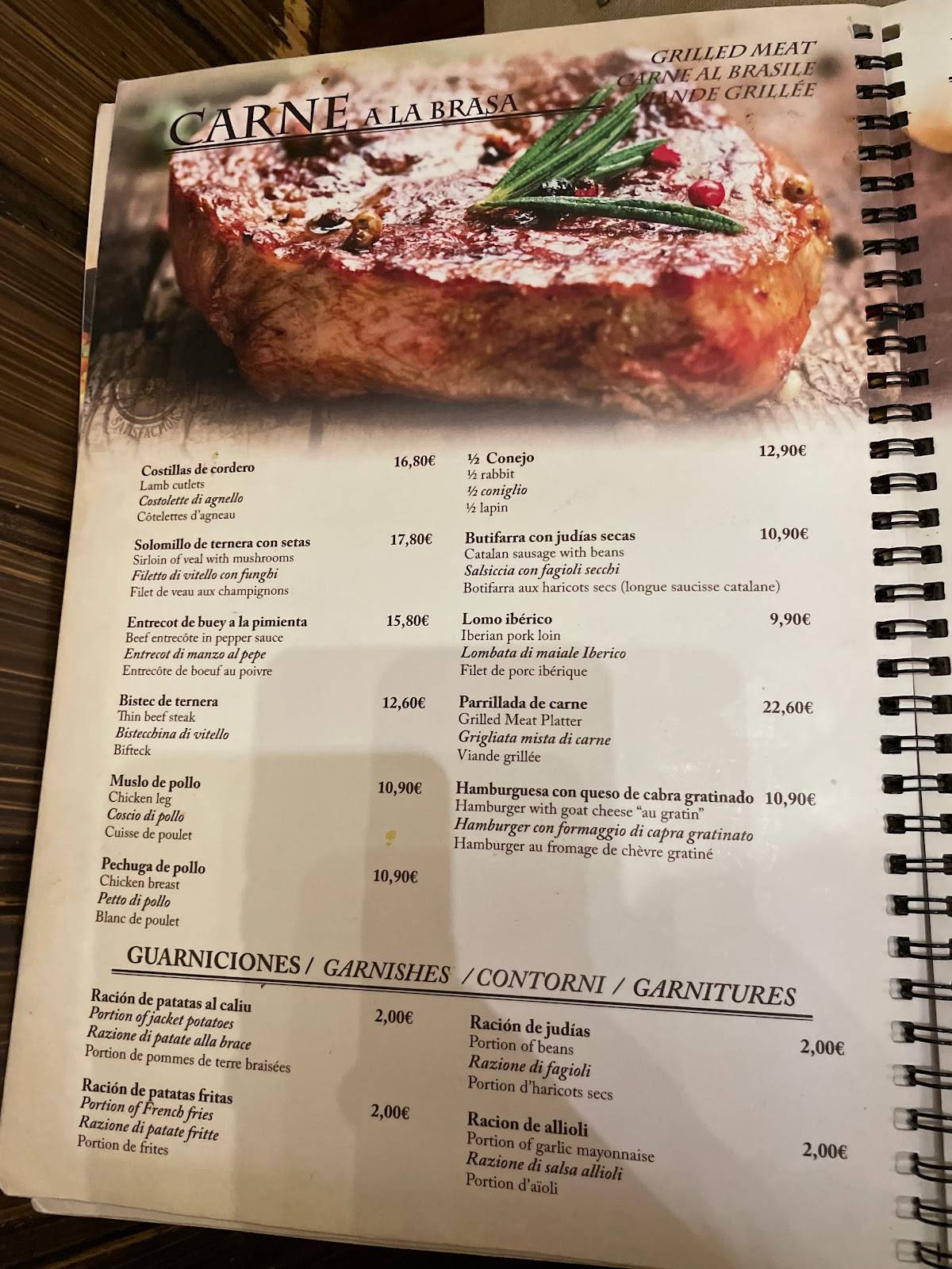 Menu at Colom Restaurant, Barcelona, Carrer dels Escudellers