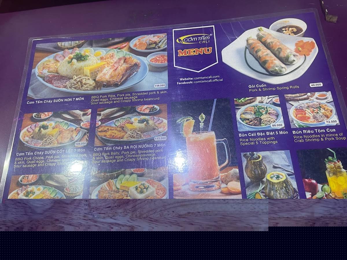 Menu at Cơm Tấm Cali - Nguyễn Huệ restaurant, Ho Chi Minh City, 48 Đ ...