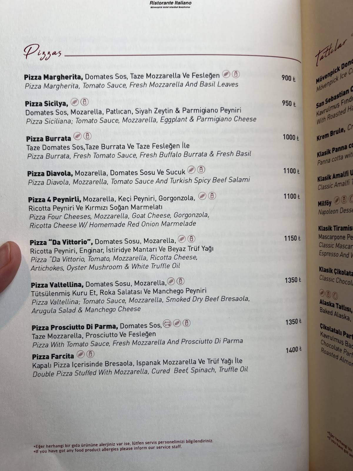 Menu at Da Vittorio Ristorante Italiano İstanbul restaurant, Istanbul ...