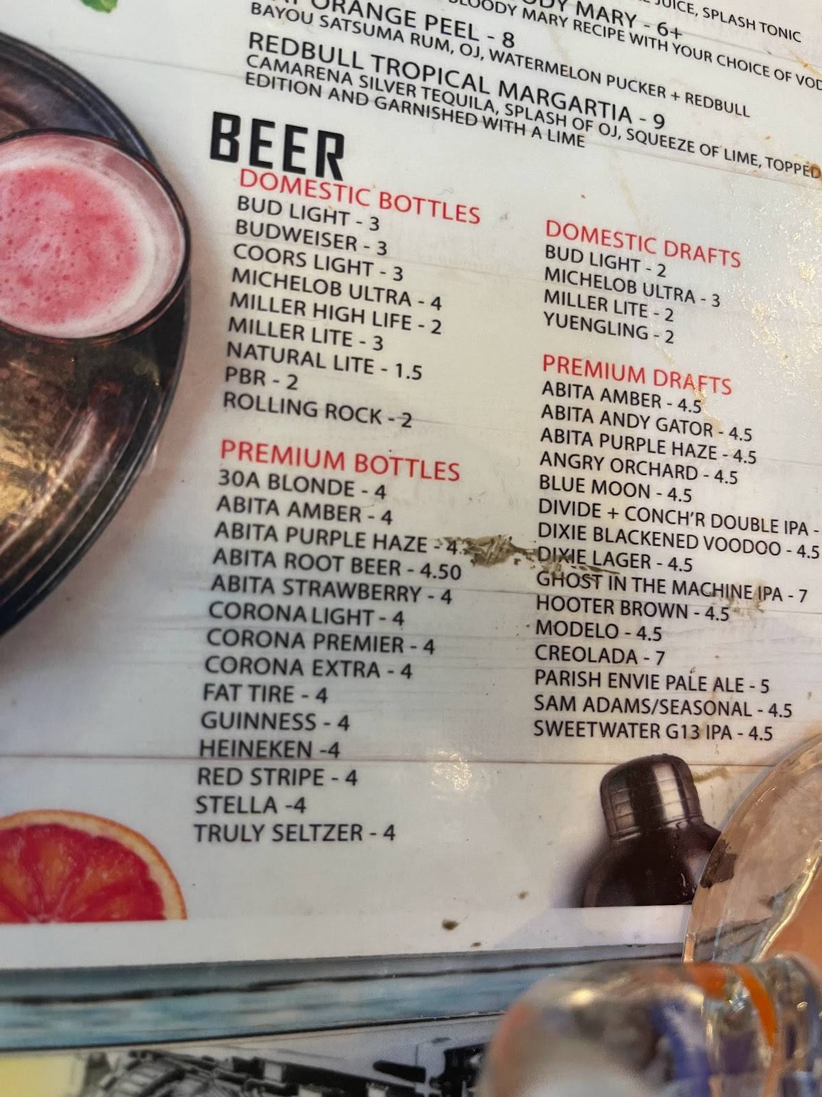Menu at Dat Cajun Place Cafe, Panama City Beach, 2705 Thomas Dr