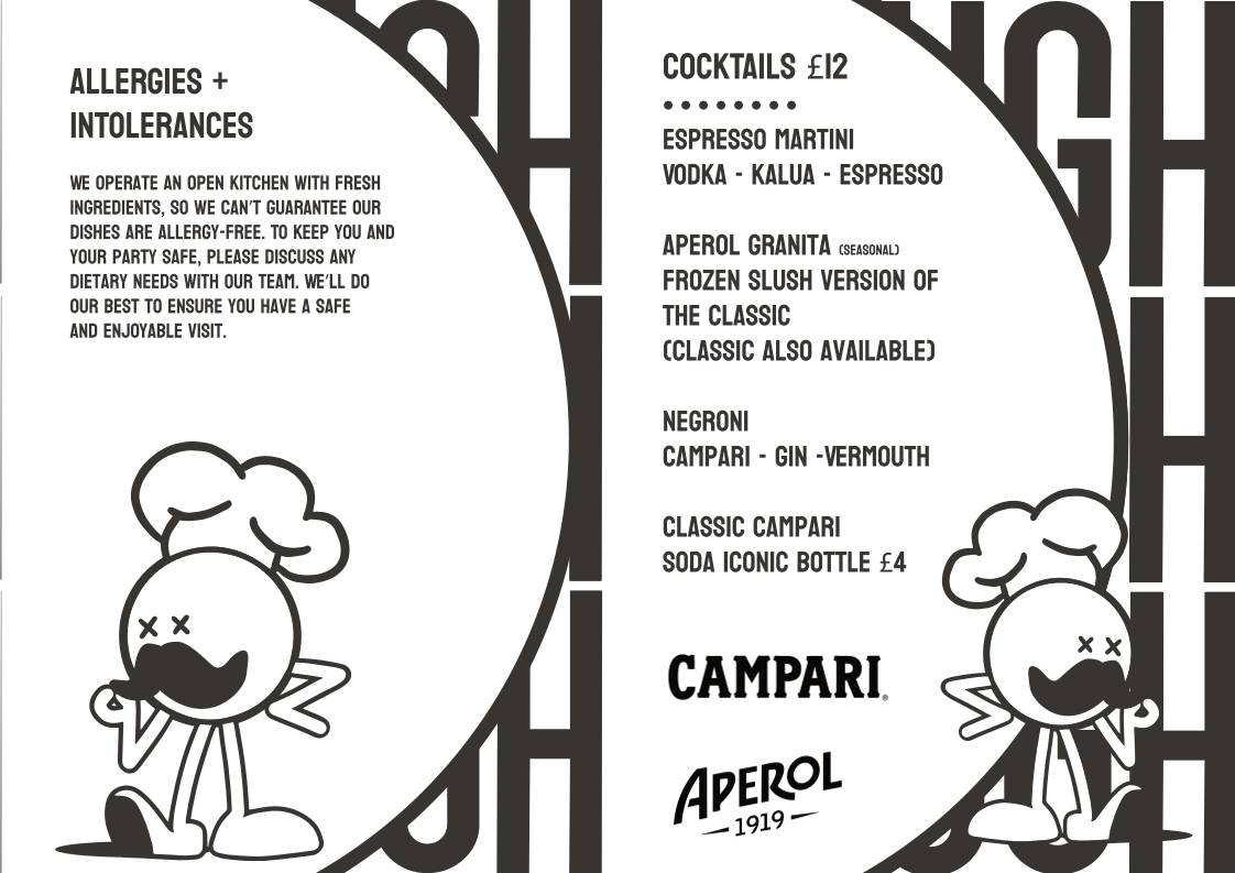 Menu at Dough Pizzeria, Clitheroe