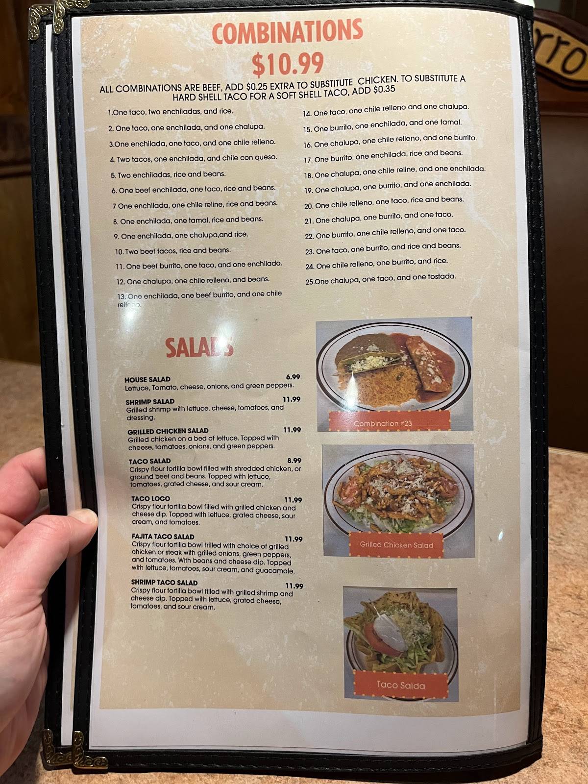 Menu at El Charro Mexican Grill restaurant, Floyd