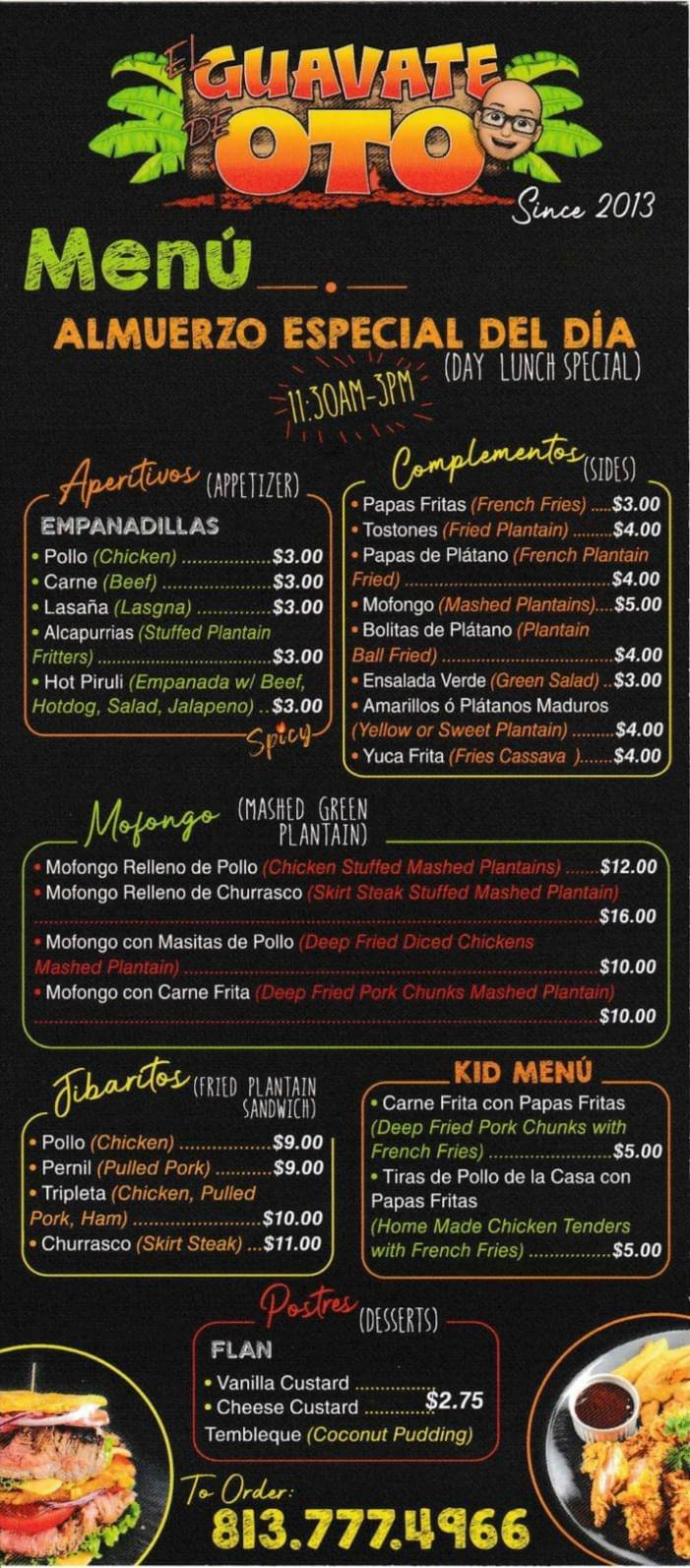 Menu at El Guavate de Oto restaurant, Riverview