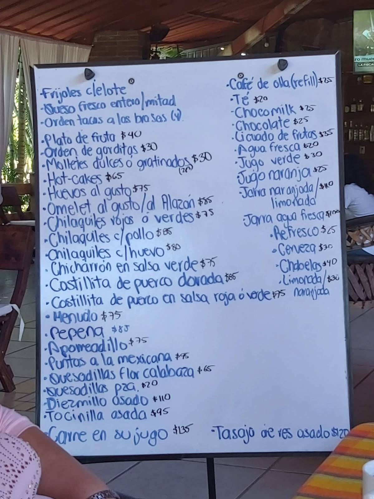 Carta de Restaurant El alazán, Manzanillo