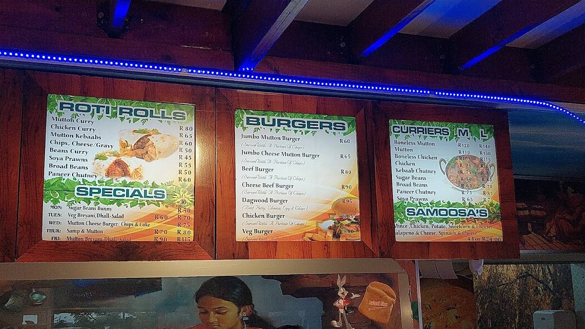 Menu at Famous Bunny restaurant, Dolphin Coast