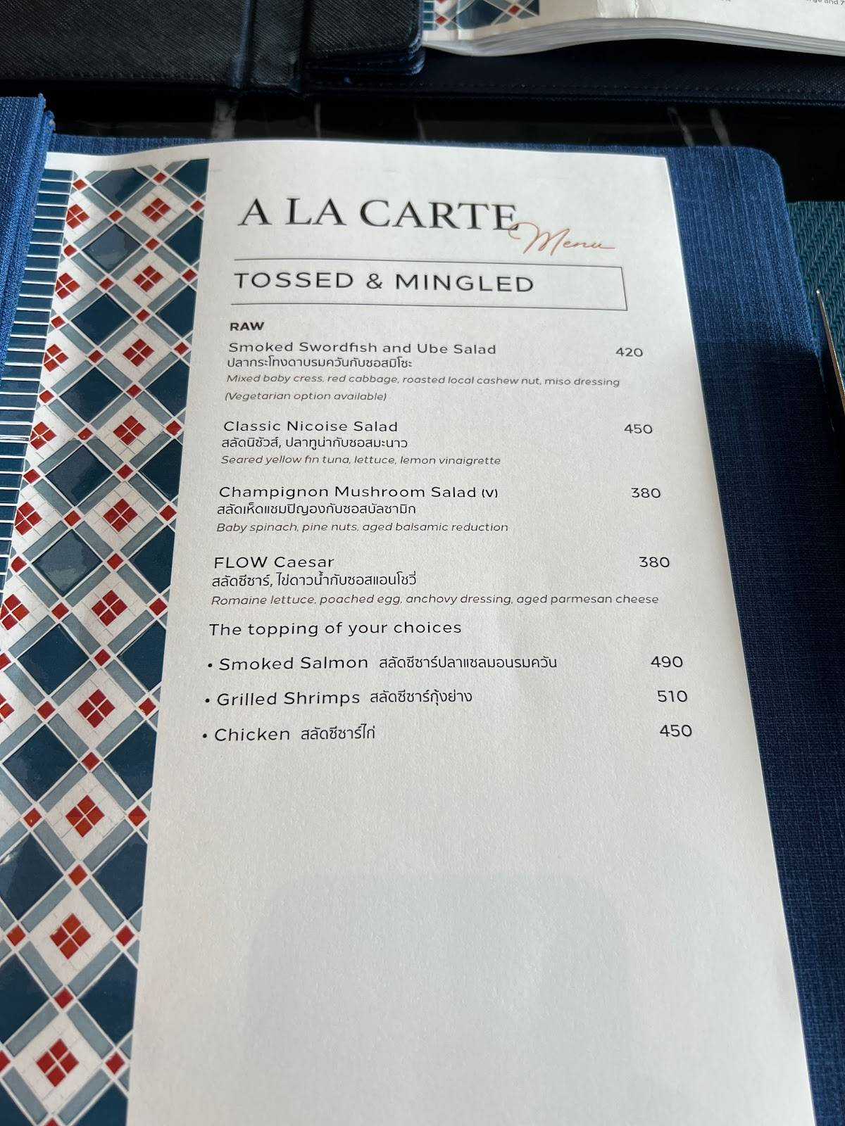 Menu at Flow restaurant, Bangkok, 59