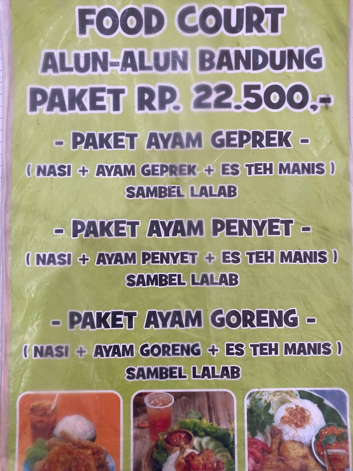 Menu at Foodcourt Alun Alun Bandung restaurant, Bandung