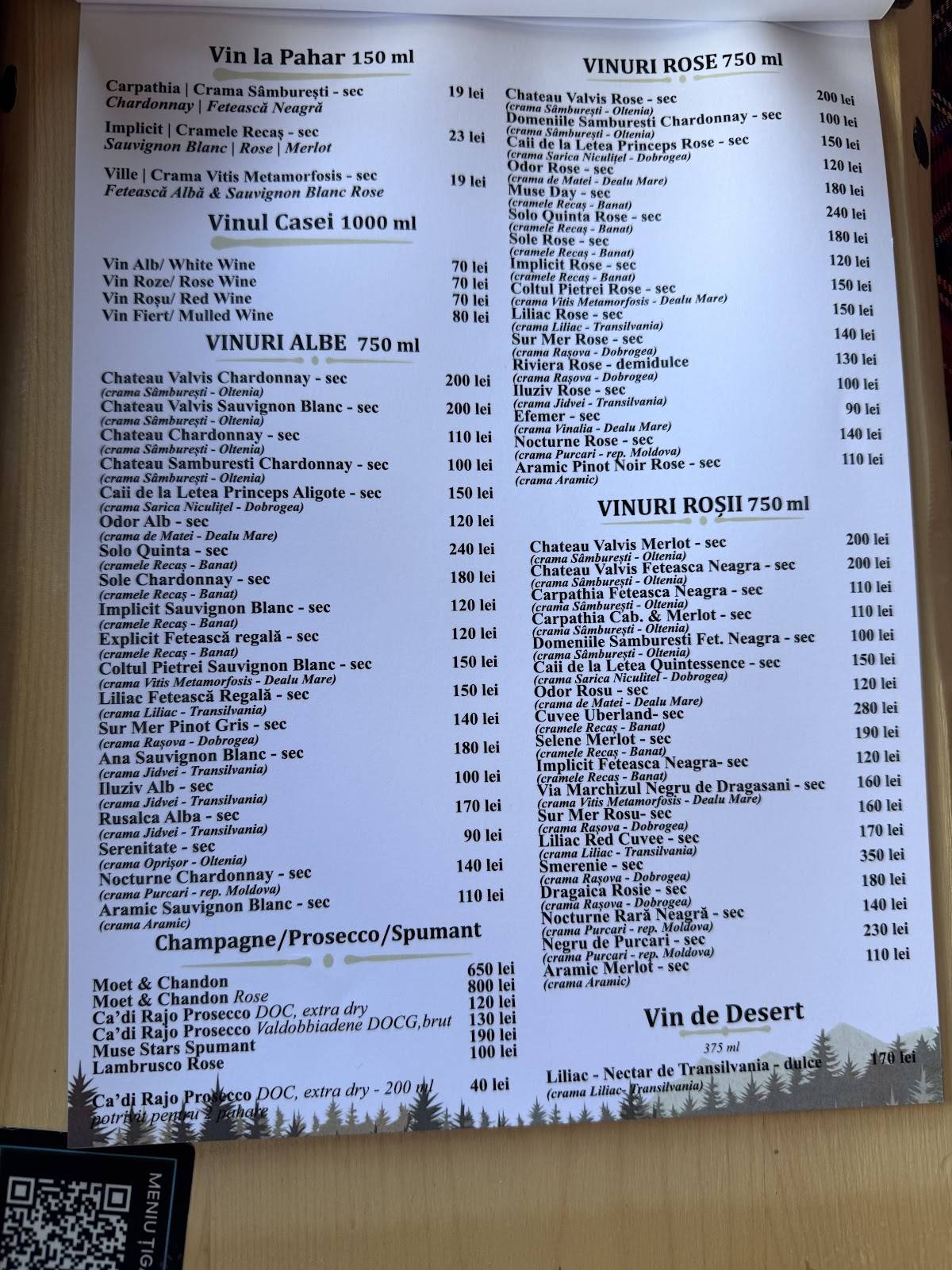 Menu at Restaurant Fundata Cheile Grădiștei, Fundata