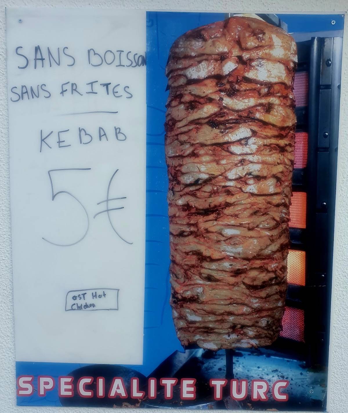 Menu au GST Hot Chicken restaurant, Montargis