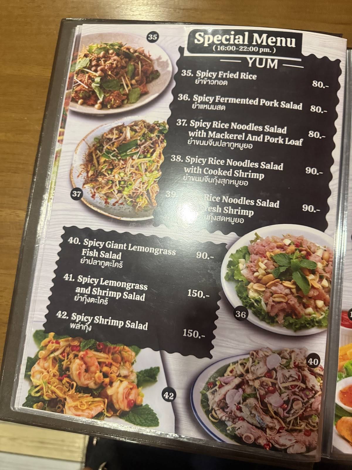 Menu at German Schnitzel & Currywurst restaurant, Hua Hin