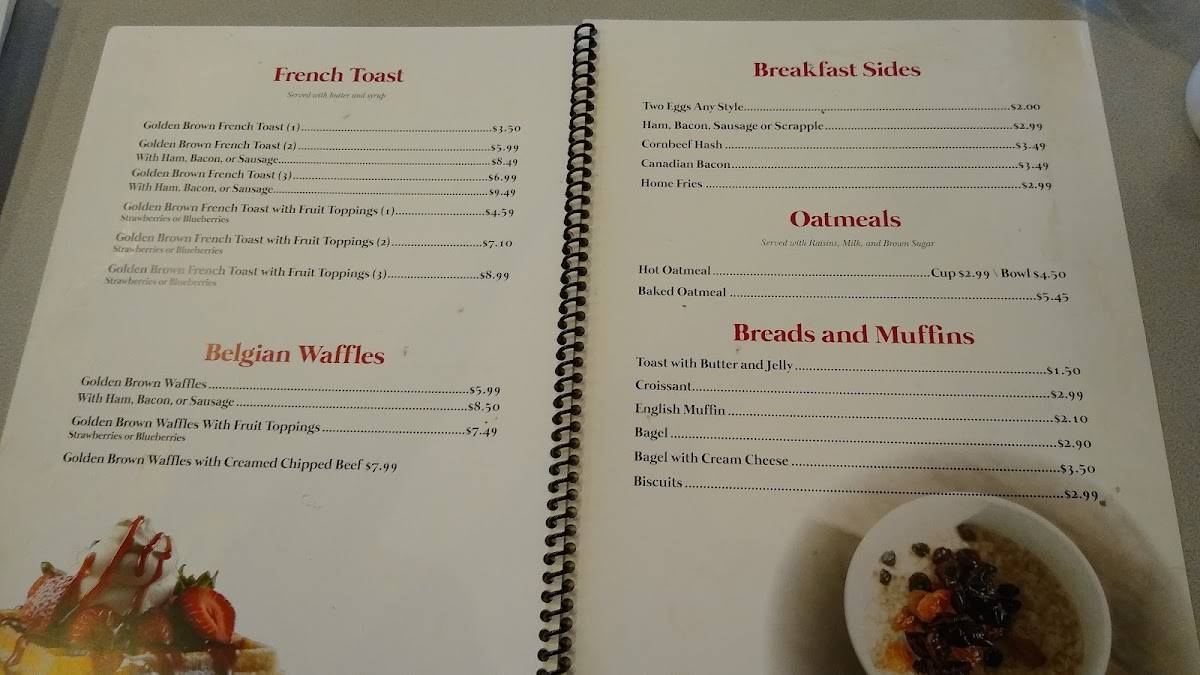 Menu at Gettysburg Family Restaurant, Gettysburg, York St #5