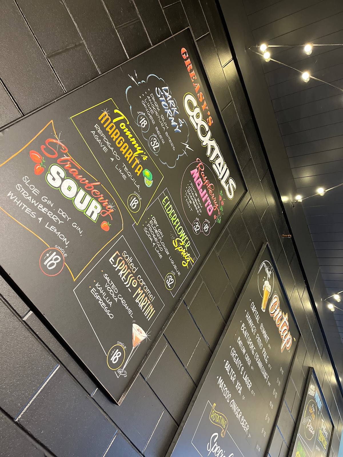 Menu at Grease Monkey Woden restaurant, Phillip