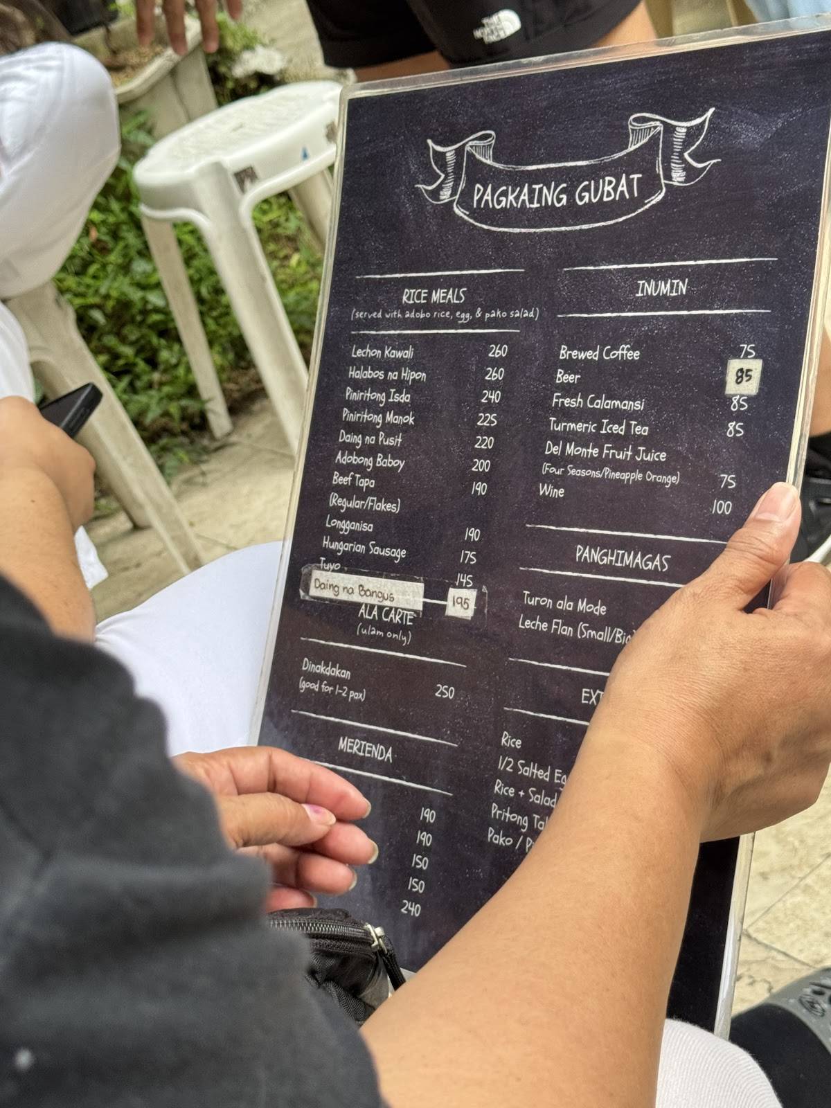Menu at Gubat QC restaurant, Quezon City