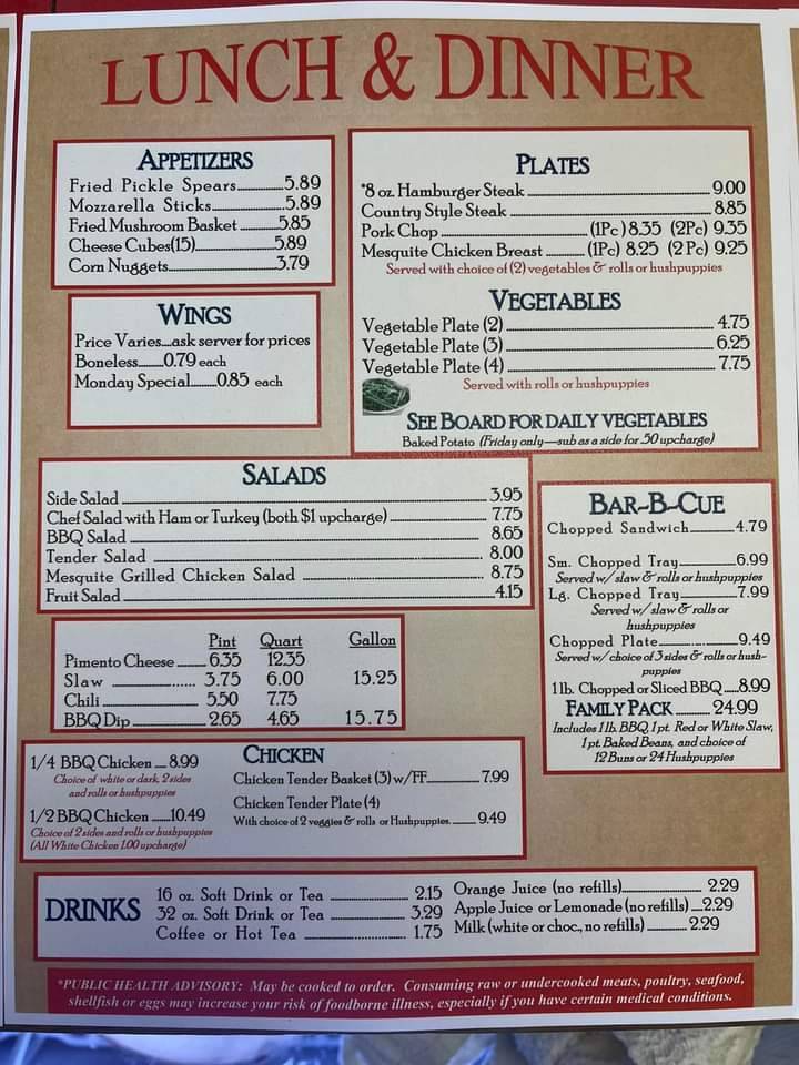 Menu at Gunter's Family Kitchen & Catering of Mocksville BBQ, Mocksville