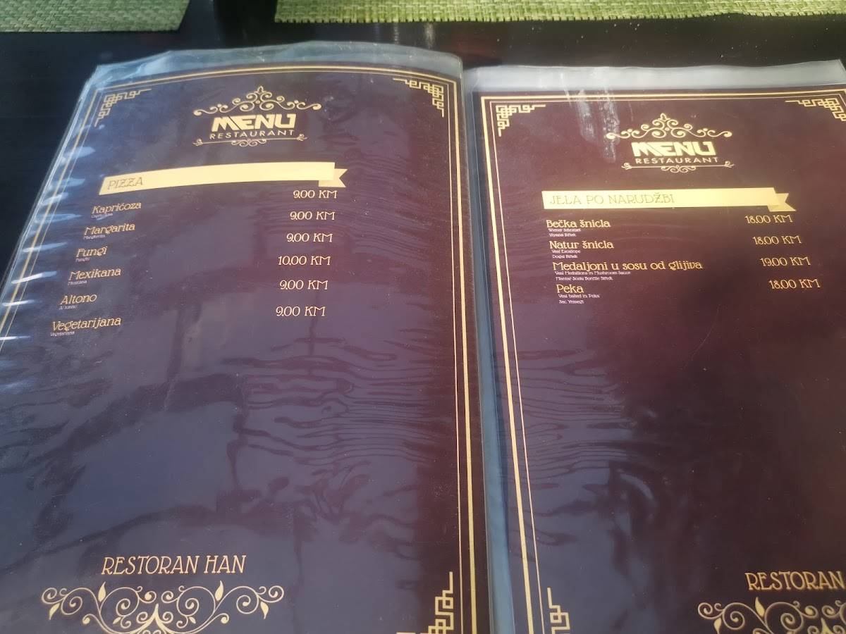 Menu at Restaurant Han, Konjic