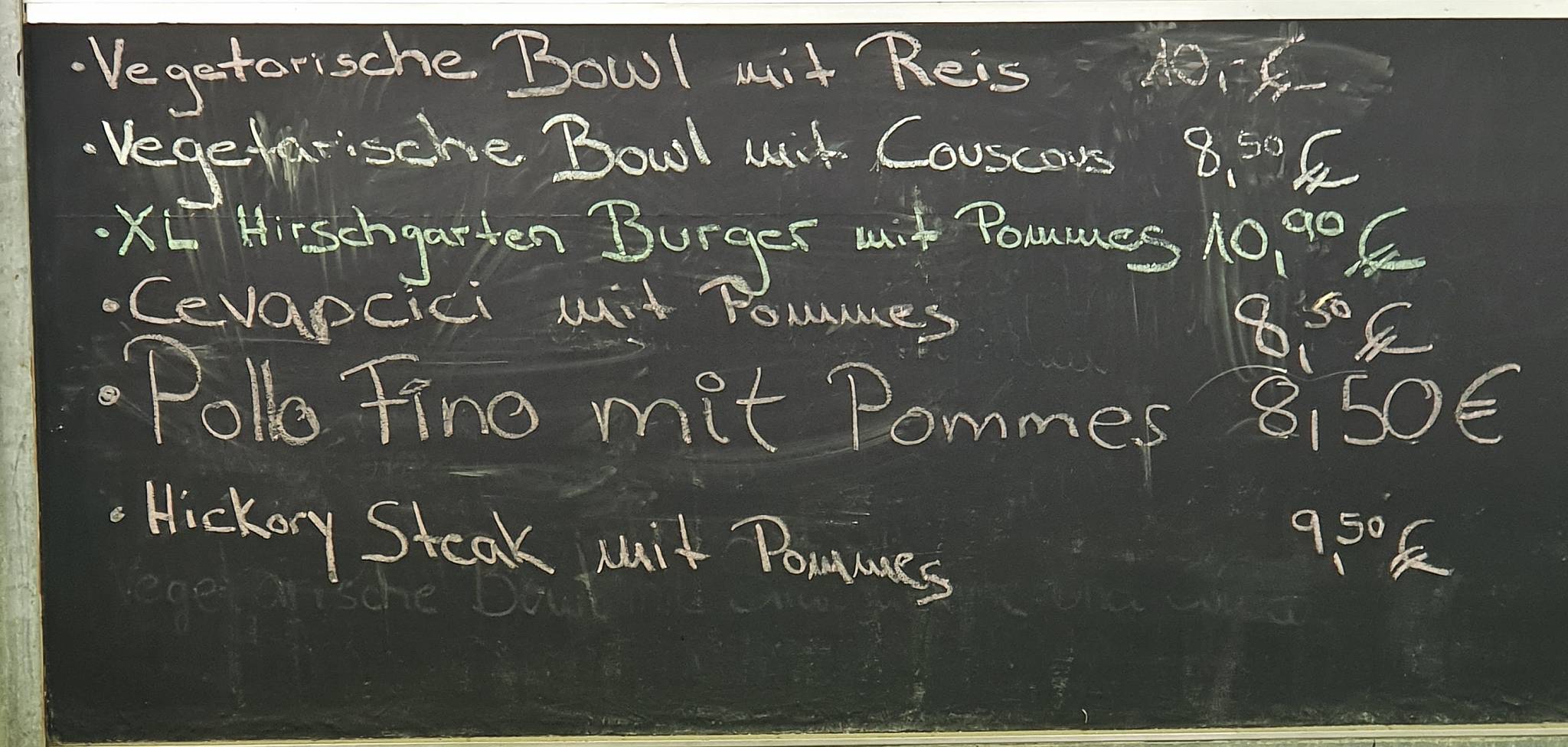 Speisekarte von Hirschgarten, Kornwestheim