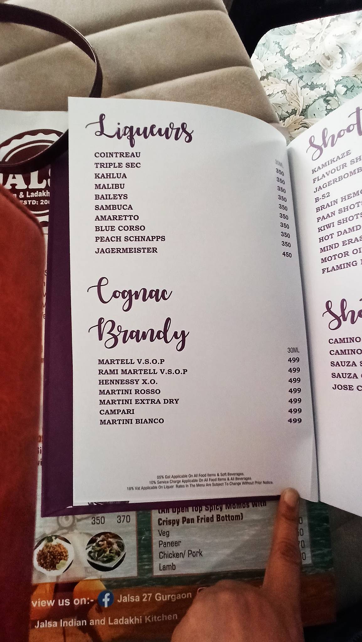 Menu at JALSA INDIAN AND LADAKHI KITCHEN AIR BAR, Gurugram
