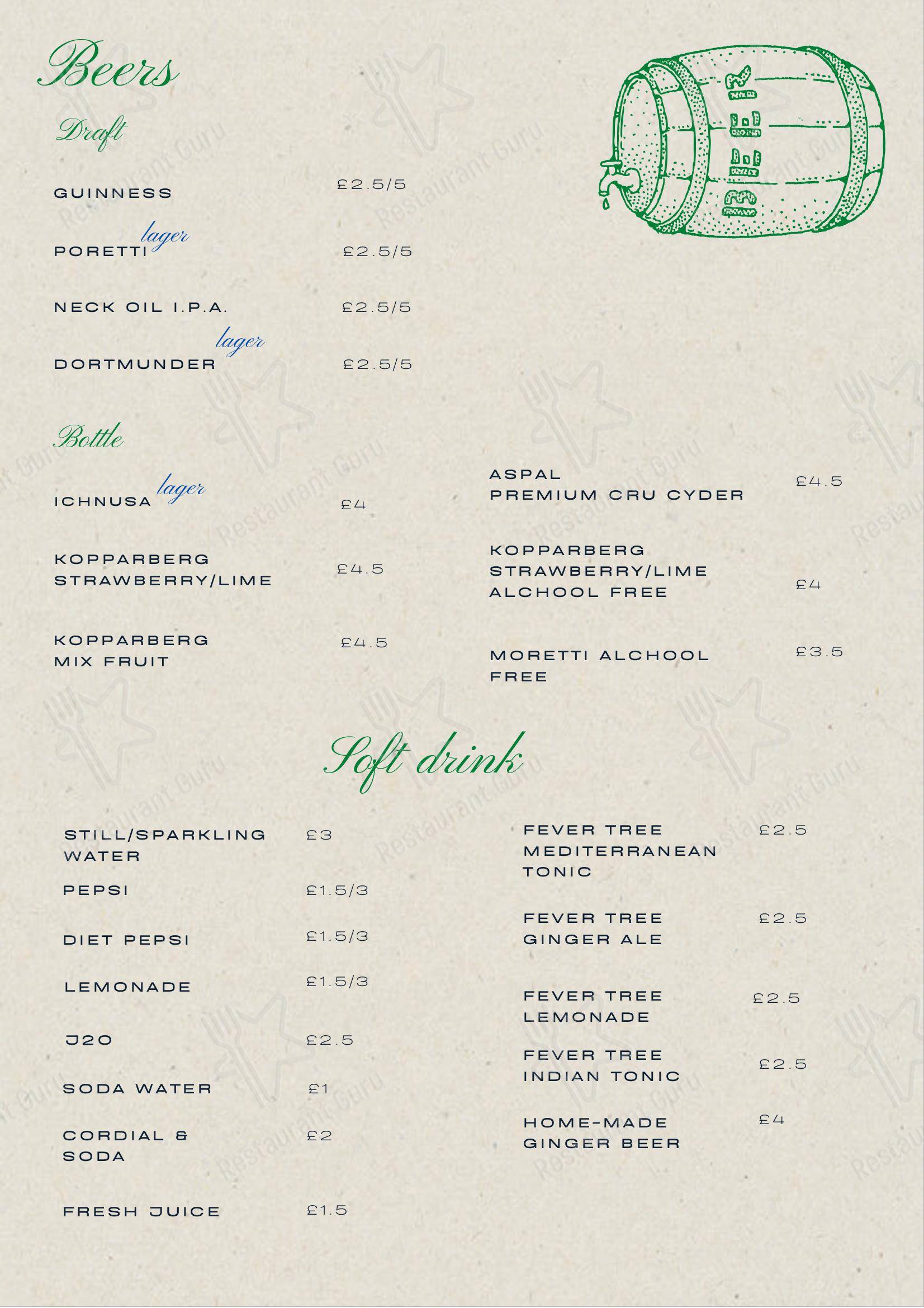 Menu at Knowledge Restaurant, Sunderland