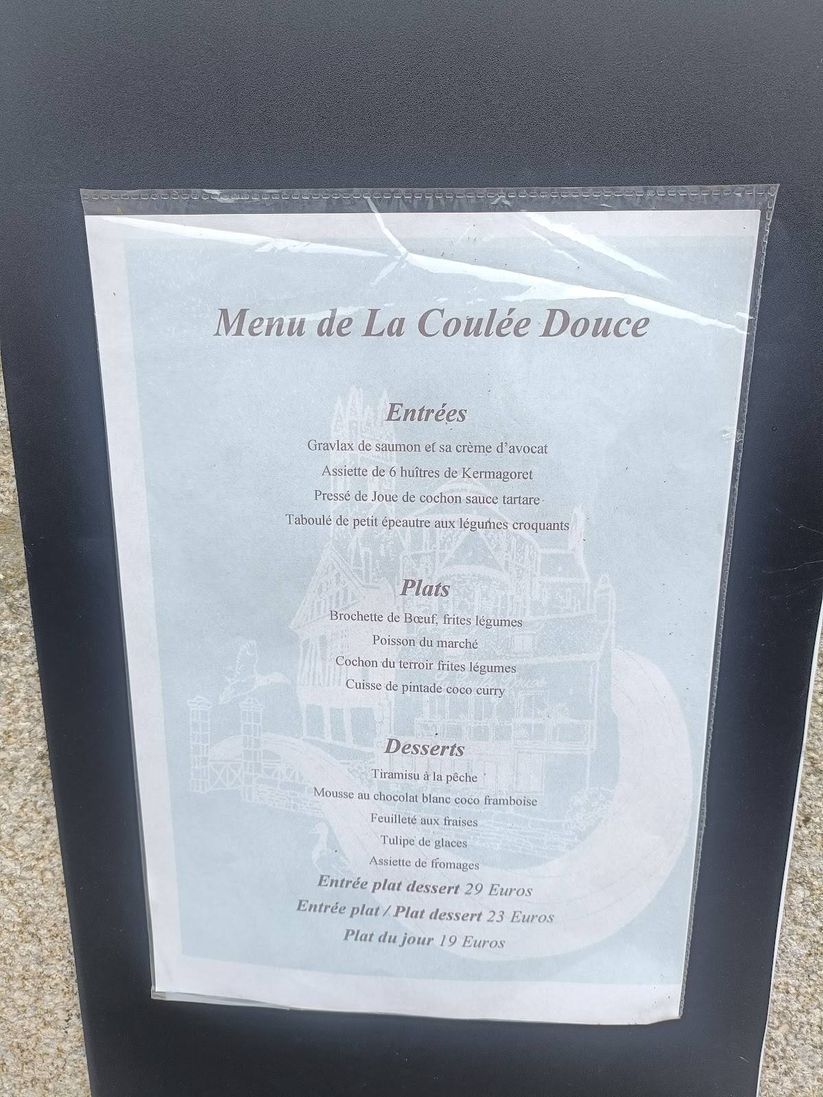 Menu au La Coulée Douce restaurant, Quimperlé