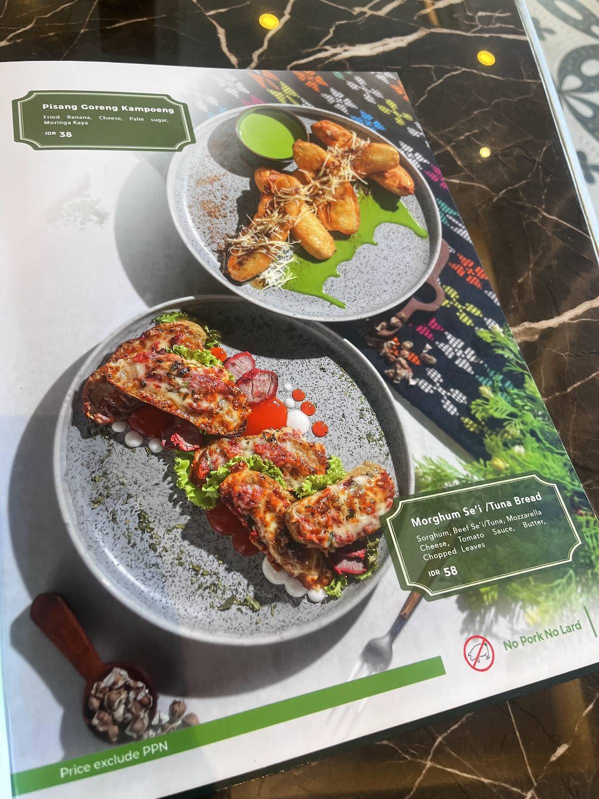 Carta del restaurante La Moringa Kupang, Kupang