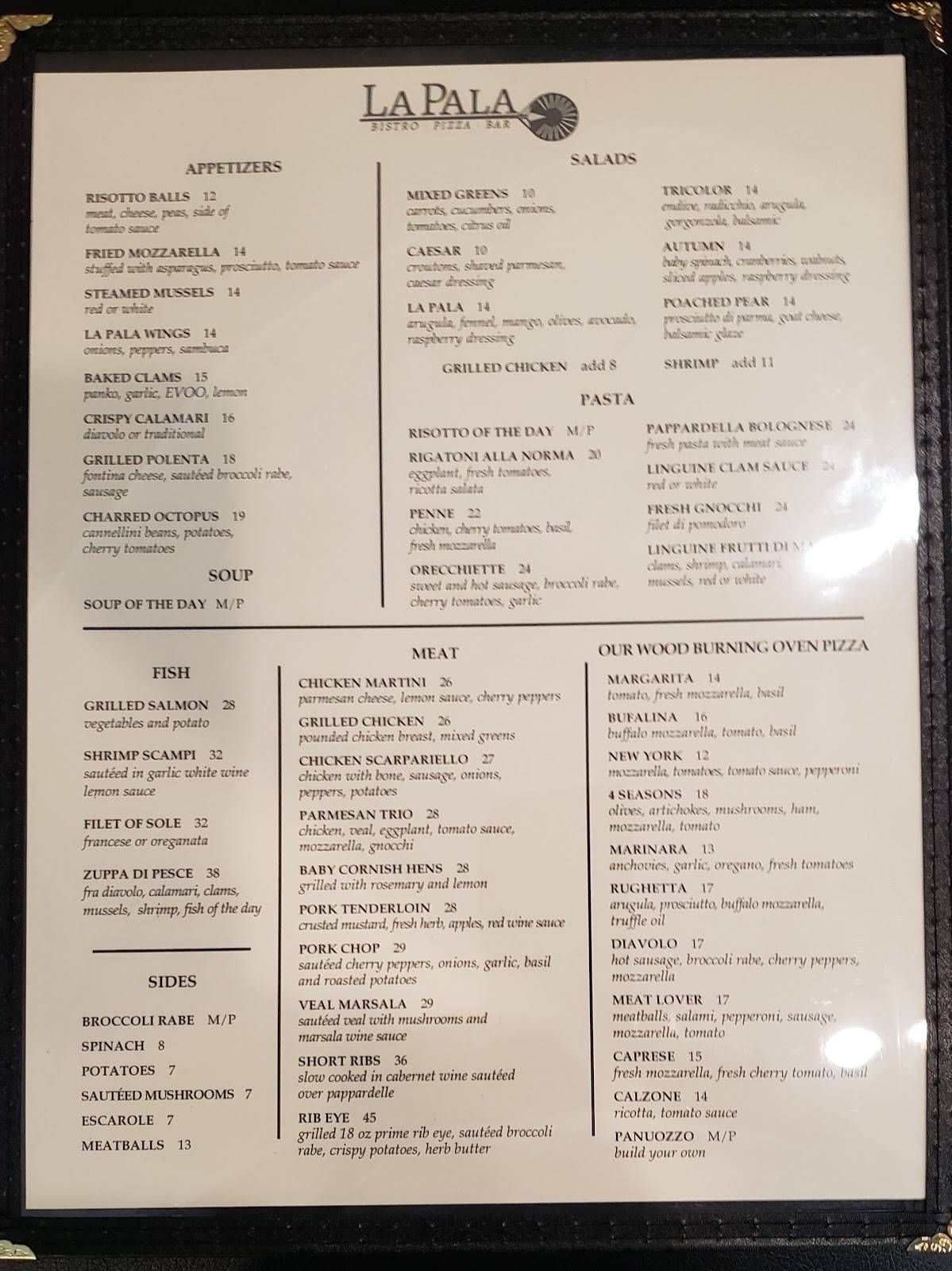 Menu at La Pala restaurant, Glen Cove, 246 Glen St