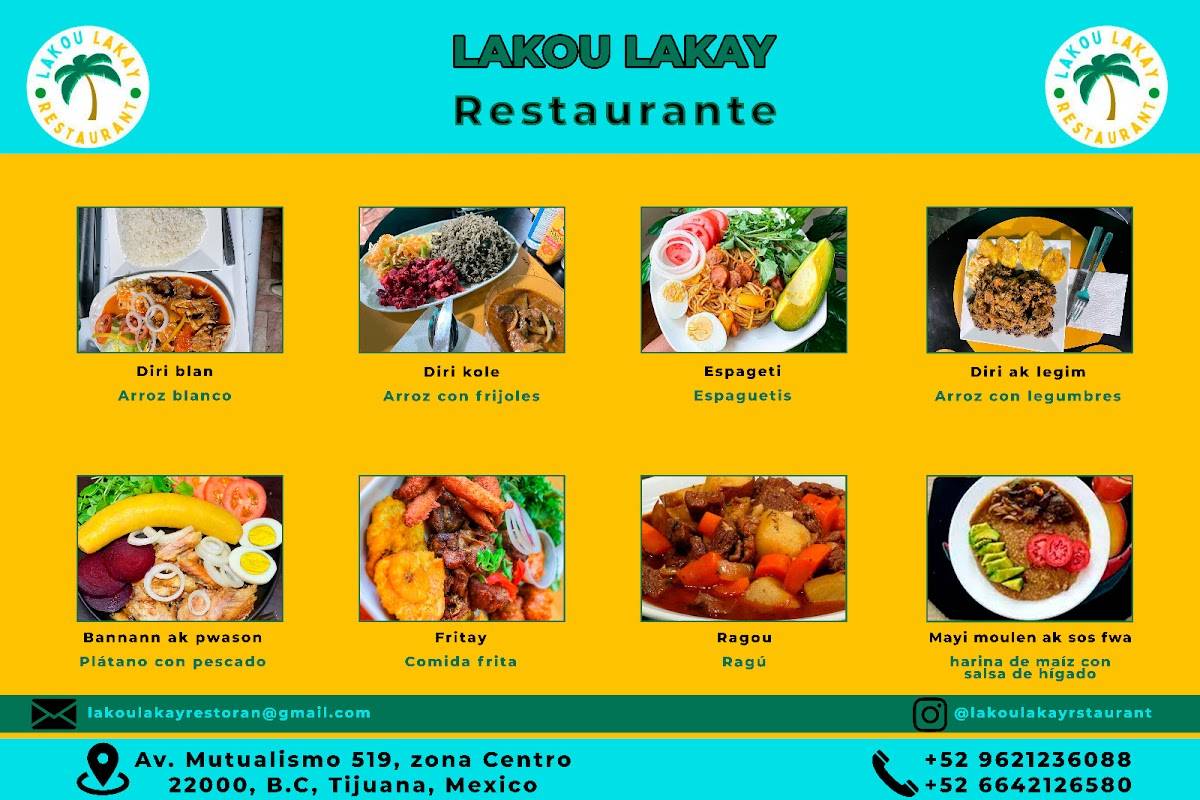 Menu at Comida Haitiana Tijuana, manje Haitien, Restaurante Lakou Lakay ...