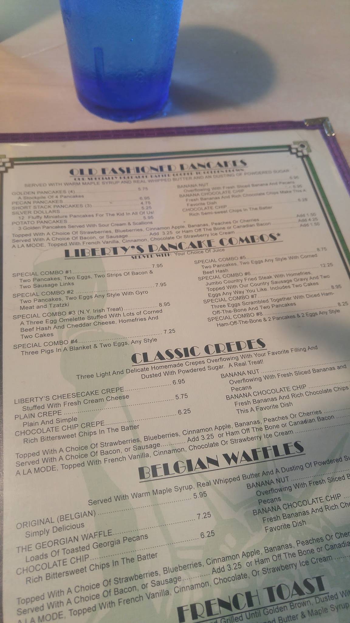 Menu at Liberty Diner restaurant, Fort Wayne, Goshen Rd