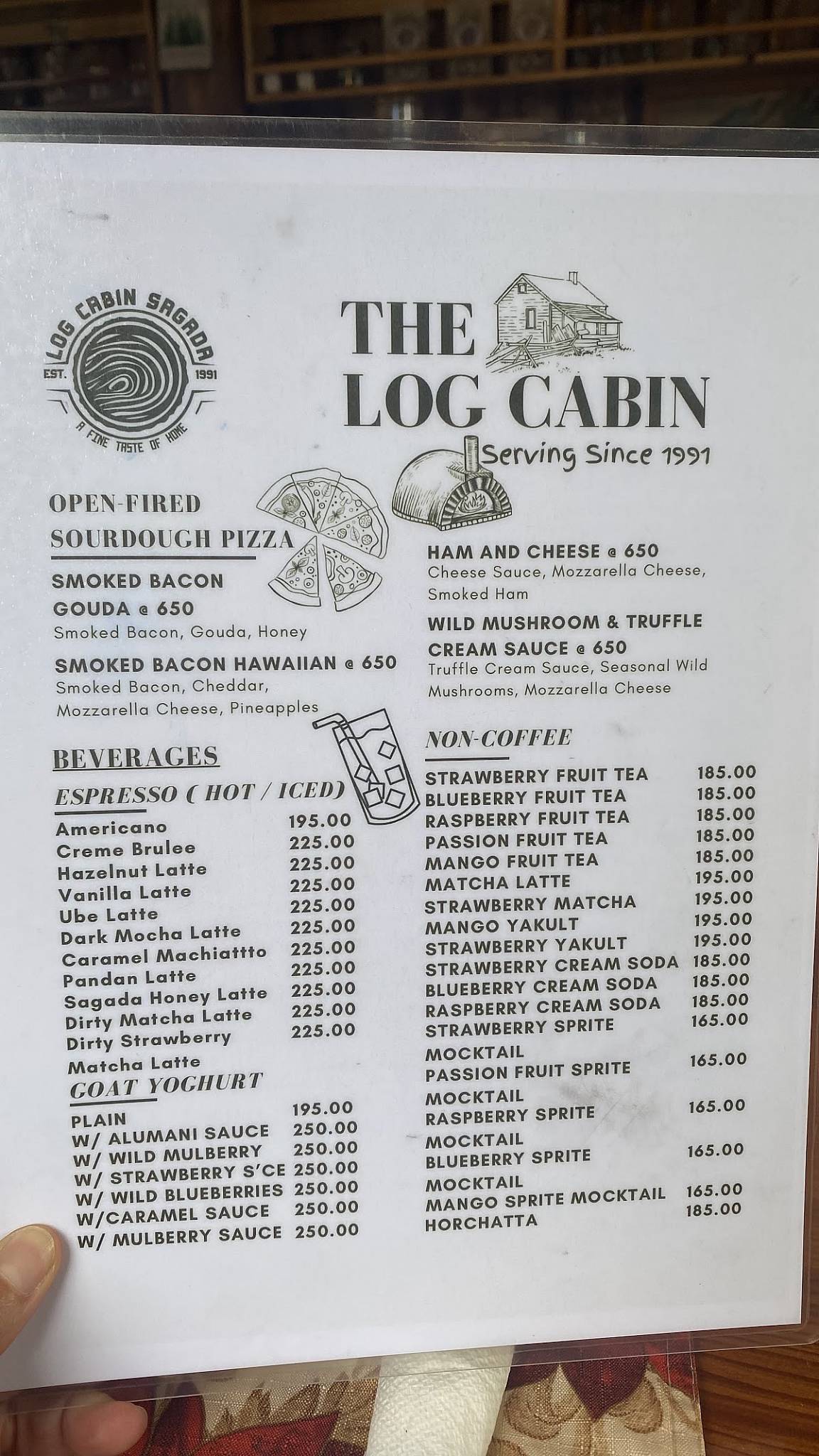Menu at Log Cabin Sagada restaurant, Sagada, Sagada - Besao Rd