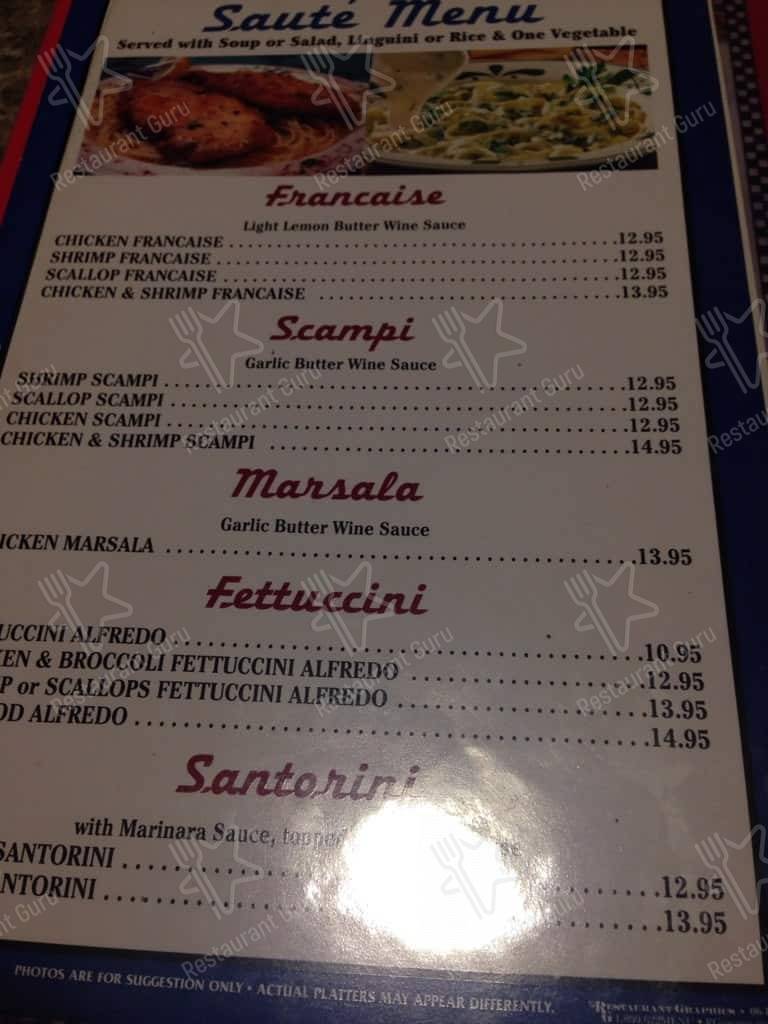 Menu at Lower Allen Diner restaurant, Camp Hill