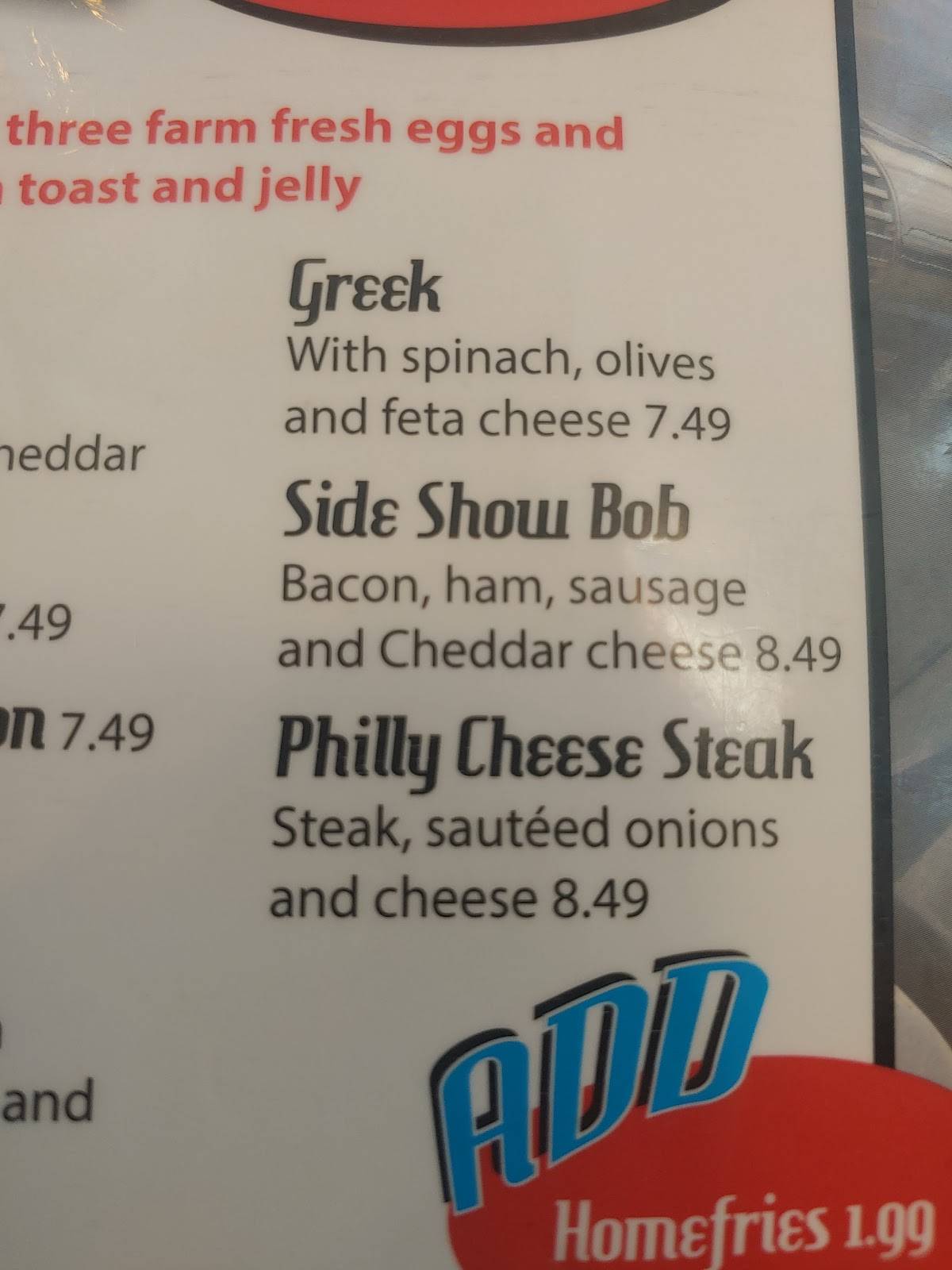 Menu at Manheim Diner restaurant, Schuylkill Haven, PA-61