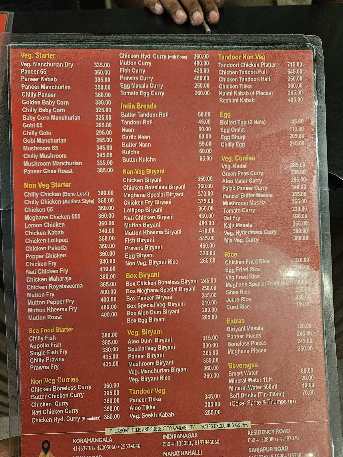 Menu at Meghana Foods - Singasandra, Bengaluru