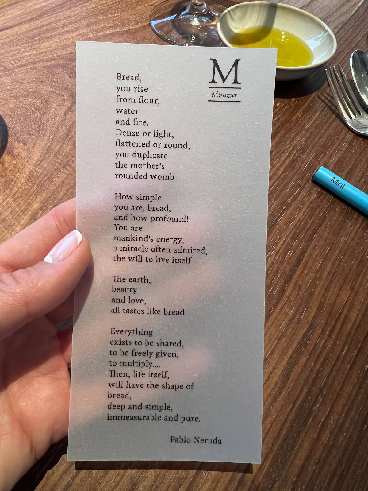 Menu at Restaurant Mirazur, Menton, 30 Av. Aristide Briand