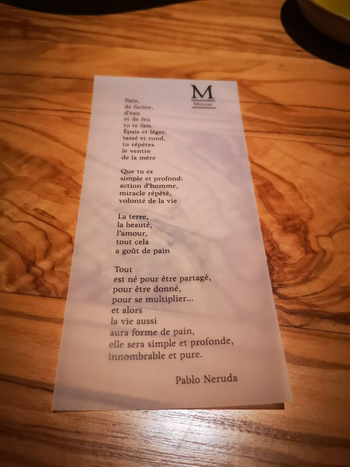 Menu at Restaurant Mirazur, Menton, 30 Av. Aristide Briand
