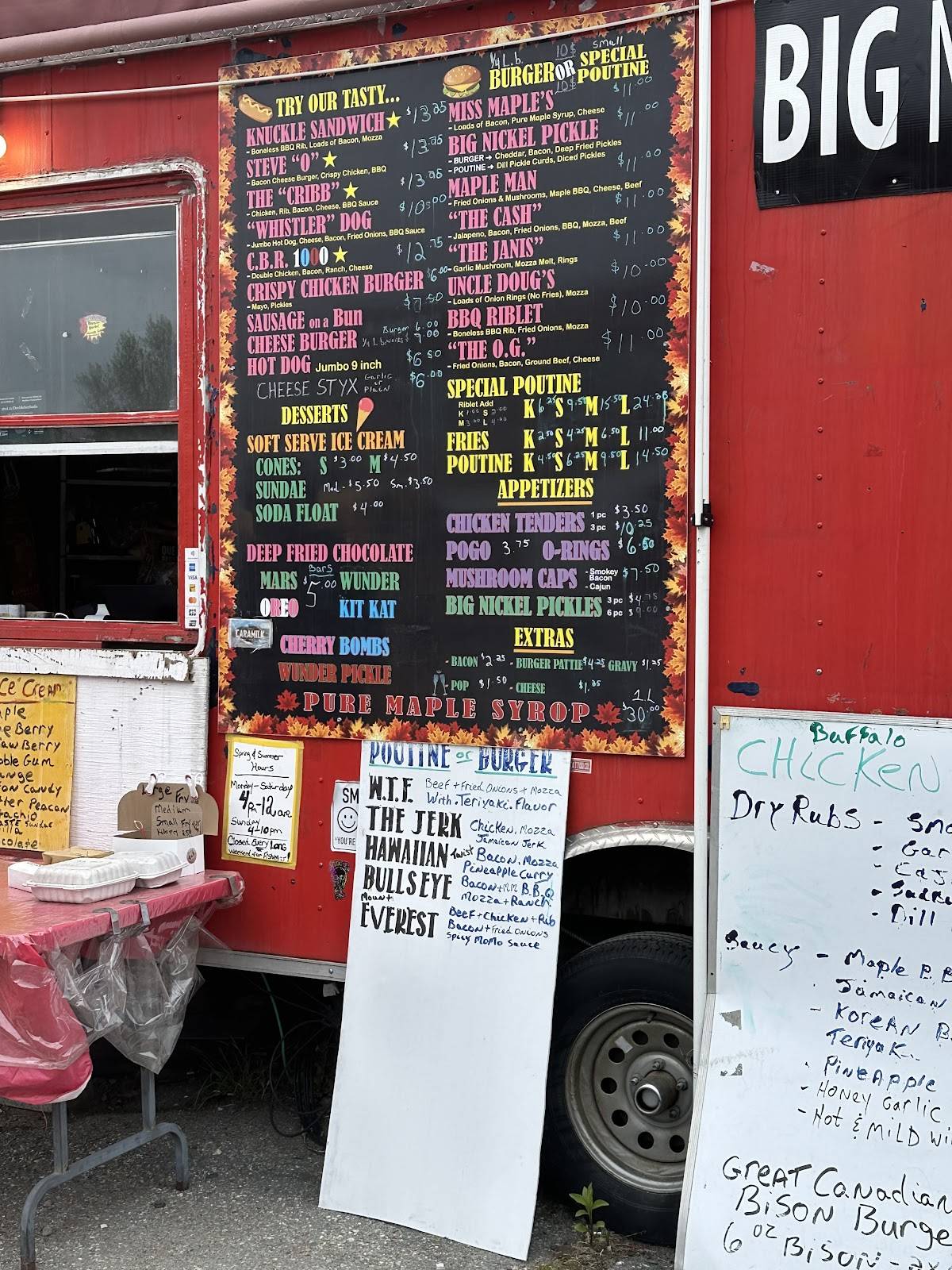 Menu at Miss Maple's, Big Nickel Pickle restaurant, Sudbury, 302 Douglas St