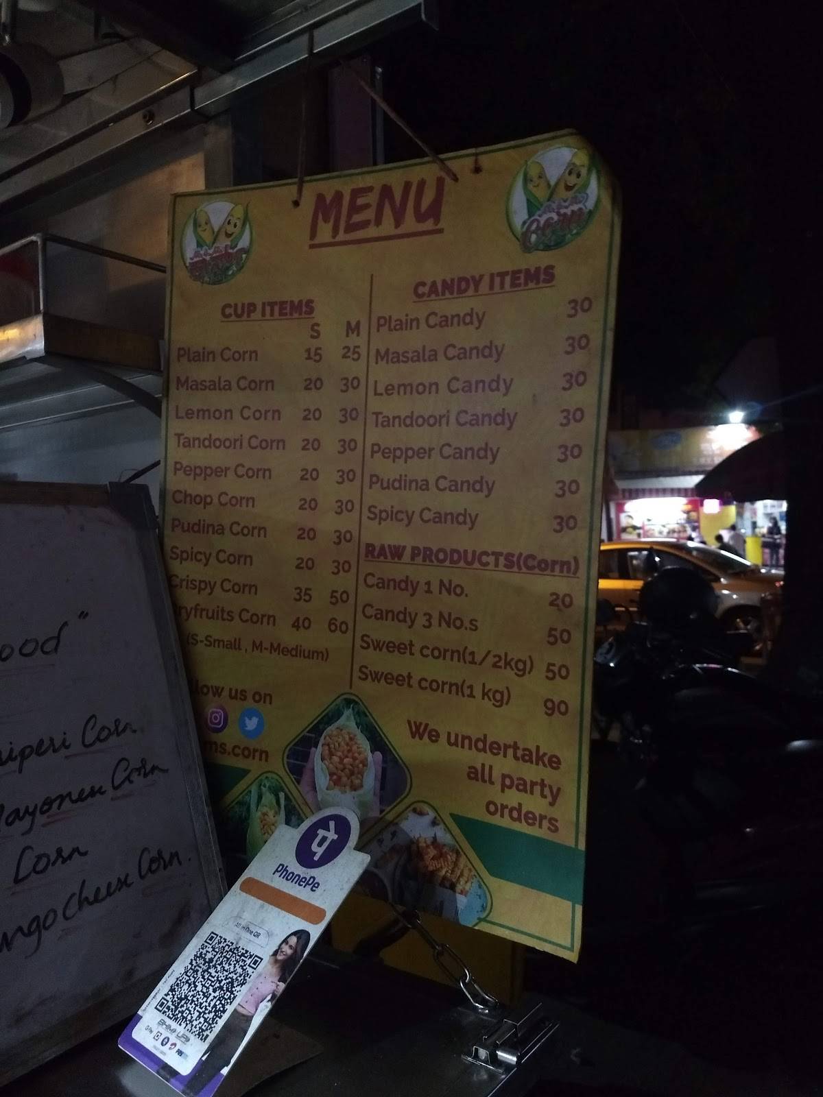 Menu at Mr & Ms Corn, Bengaluru