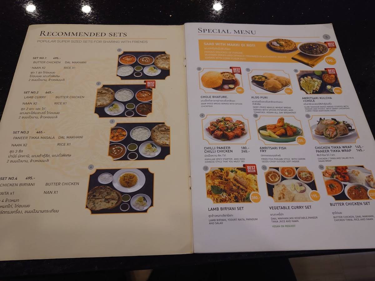 Menu at Mustard Indian Kitchen & Bar, Bangkok